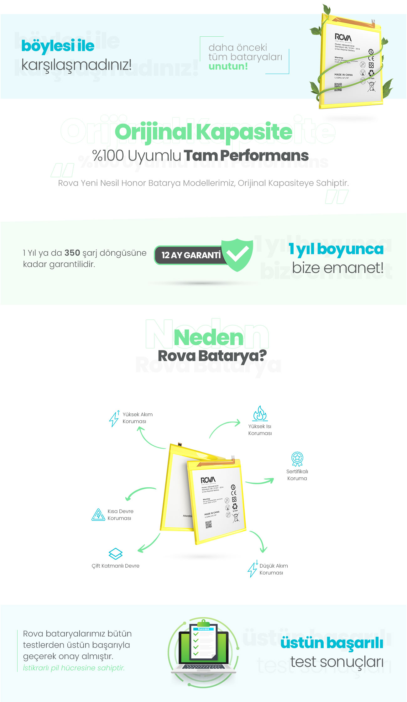 Honor 7C Batarya Pil 2900 mAh - Rova